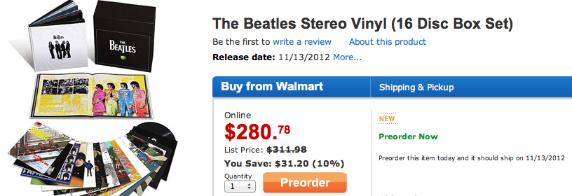 The Beatles Stereo Vinyl 16-Disc Box Set preorder $280.78 (Reg. $311.98)