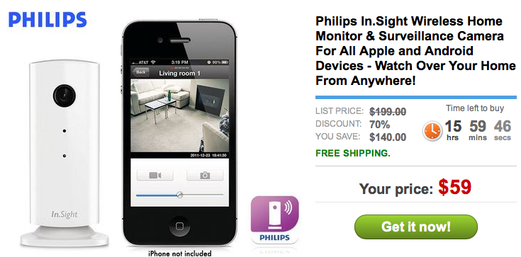 Philips In.Sight Wireless Home Monitor & Surveillance Camera w/ iOS ...