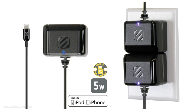 Scosche i2H05 5-Watt home charger with built-in Lightning cable $6 ...