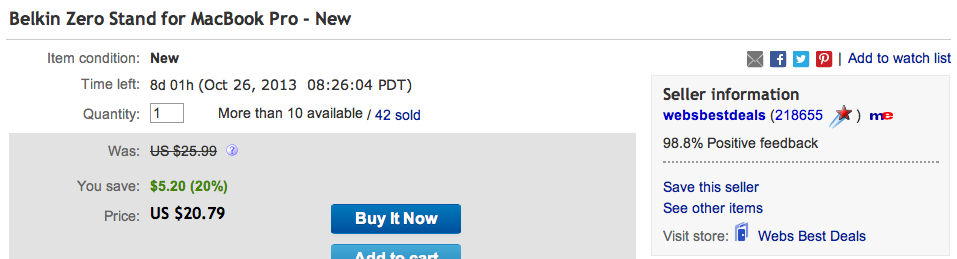 Belkin Zero Stand for Apple laptops $21 shipped (Reg. $50)