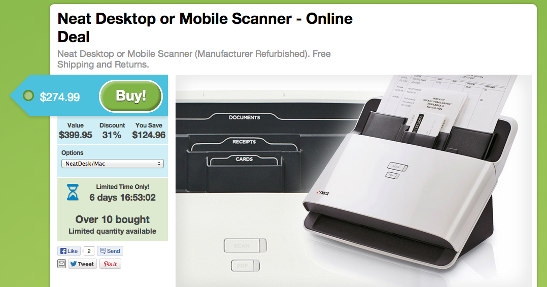 Neat Scanners 50% off (refurb): mobile $90 shipped (Reg. $180 new ...