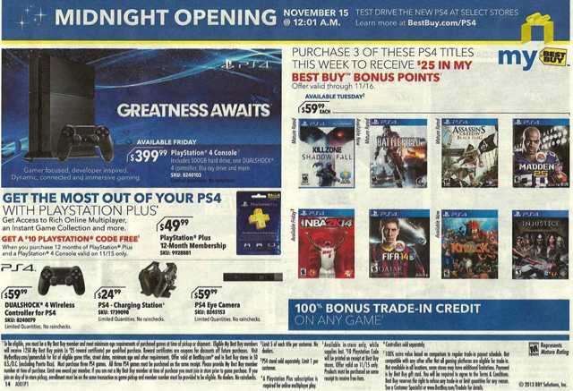 Best Buy & Toys R Us PS4 launch week ads leak: $50 in-store credit w ...
