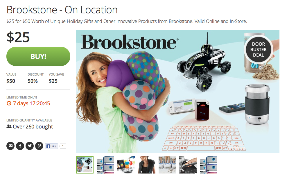 $50 Brookstone credit for $25 (online and in-store)