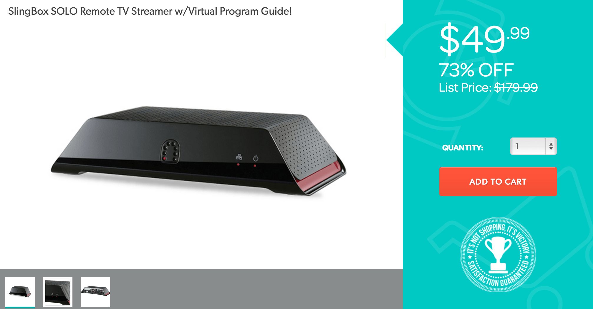 Sling Media Slingbox SOLO Television Broadcaster Refurb $50 shipped ...