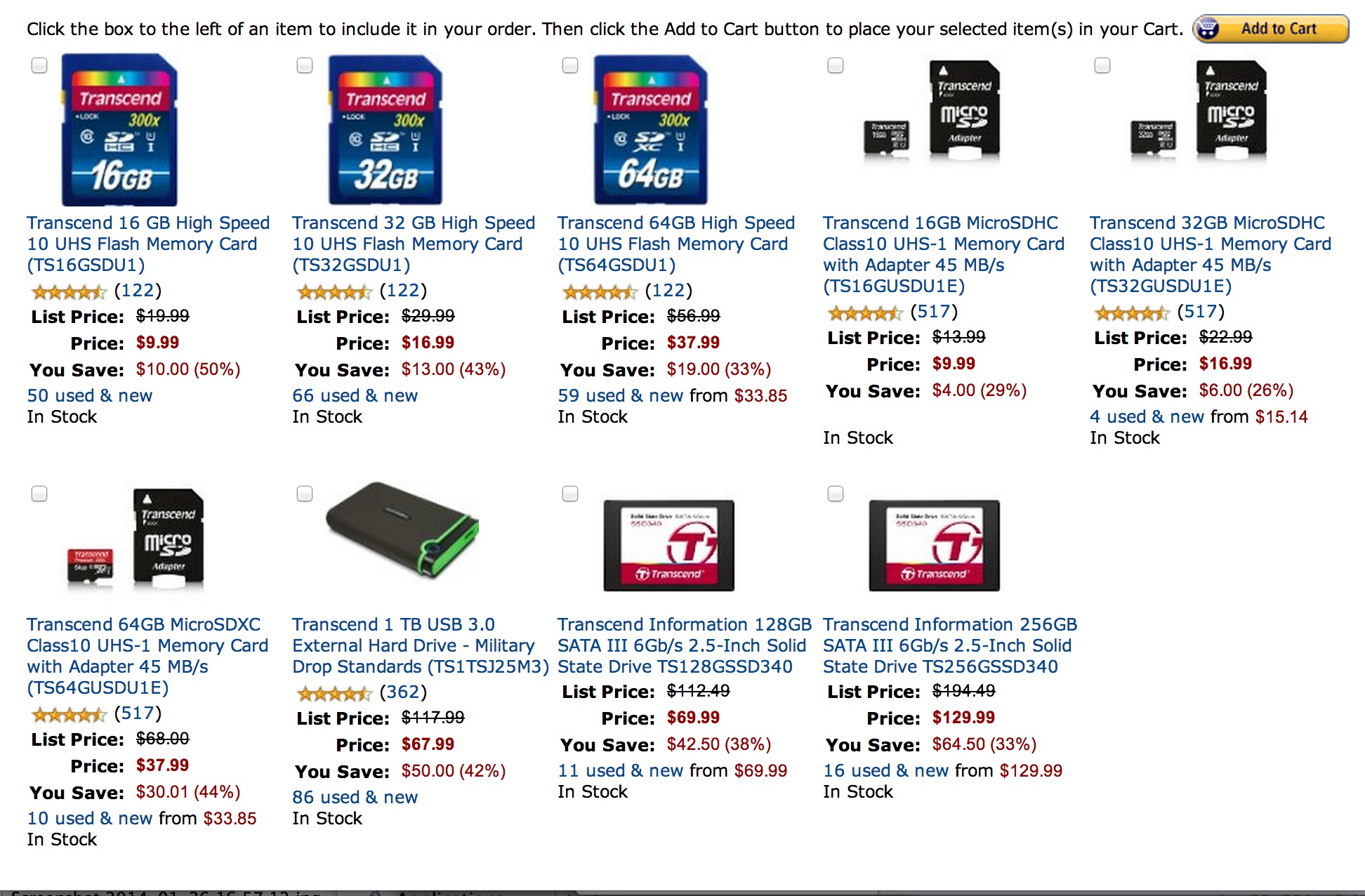Gold Box Deal of the Day: Up to 50% Off Transcend Flash Memory Cards ...