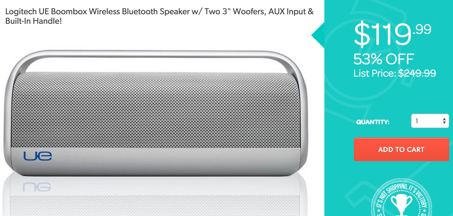 Logitech UE Boombox Bluetooth speaker: $120 Shipped ($130 off)