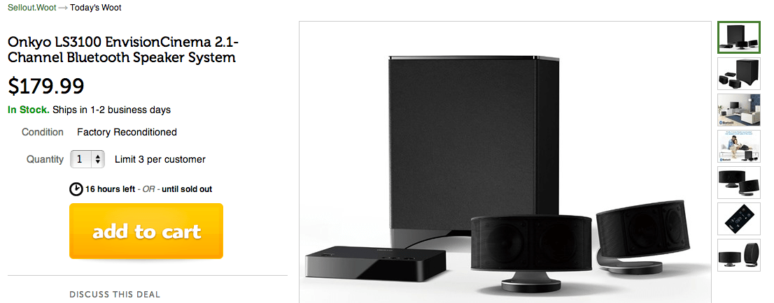 Onkyo LS3100 EnvisionCinema 2.1 Bluetooth speaker system (refurb): $180 ...