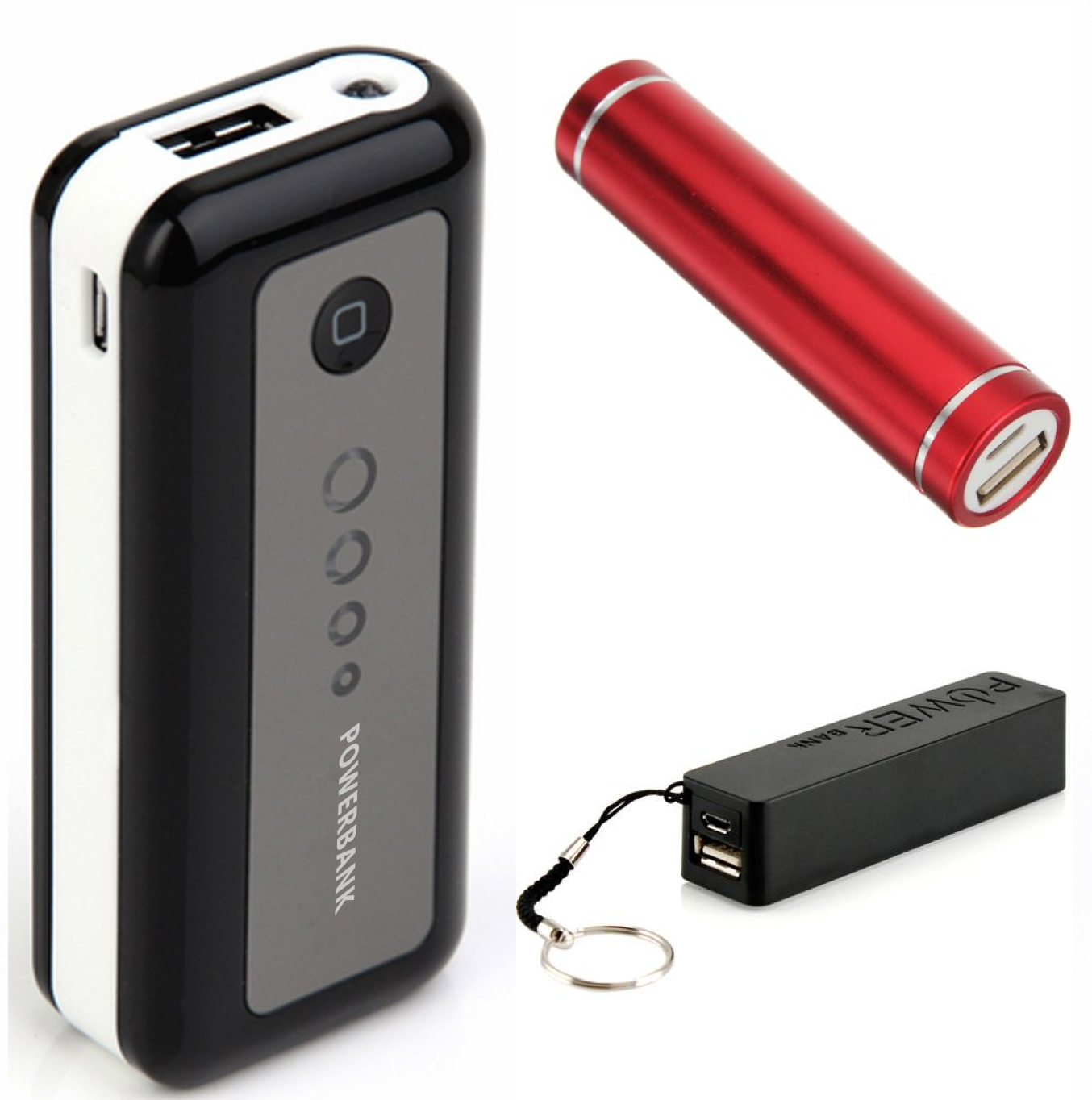 Power banks: 5600mAh Battery Backup $16, 2600mAh Battery Charger $7 ...