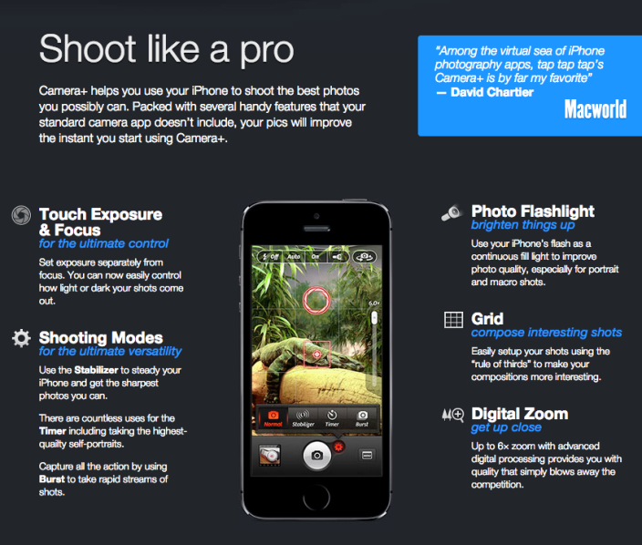 Camera+ for iOS now available for free inside the Apple Store app ($2. ...