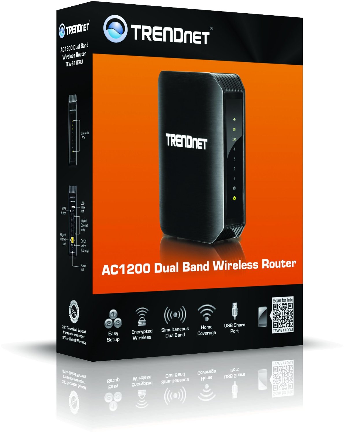 TRENDnet Wireless AC1200 Gigabit wireless router with USB sharing: $40 ...
