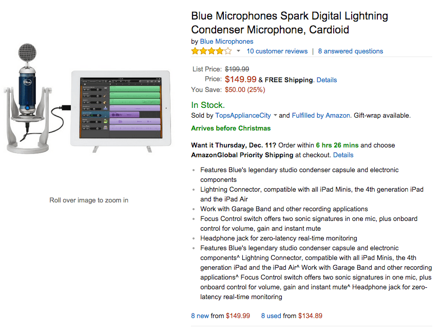 Blue Microphones Spark USB/Lightning Mic for Mac/iOS $129 shipped (Reg ...