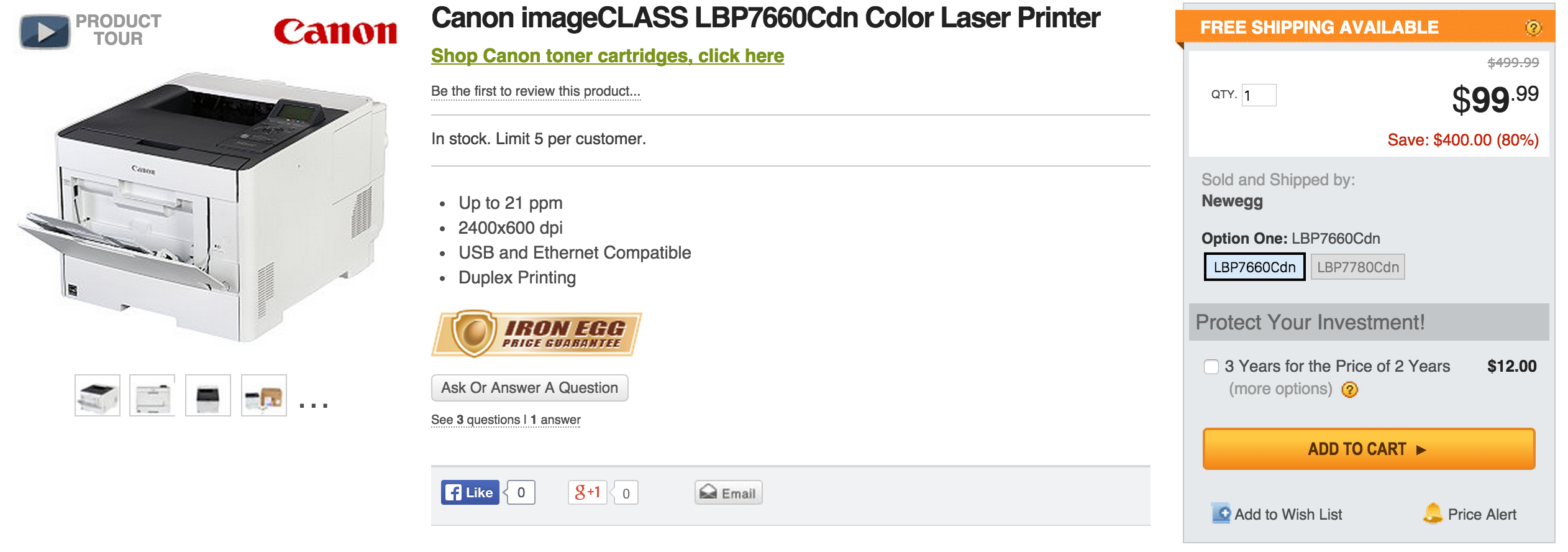 Canon imageCLASS LBP7660Cdn Color Laser Printer: $99 shipped ($400 off)