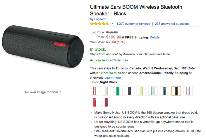 Bluetooth speakers: UE MINI BOOM $70, BOOM $170, JBL Charge 2 $130 ...