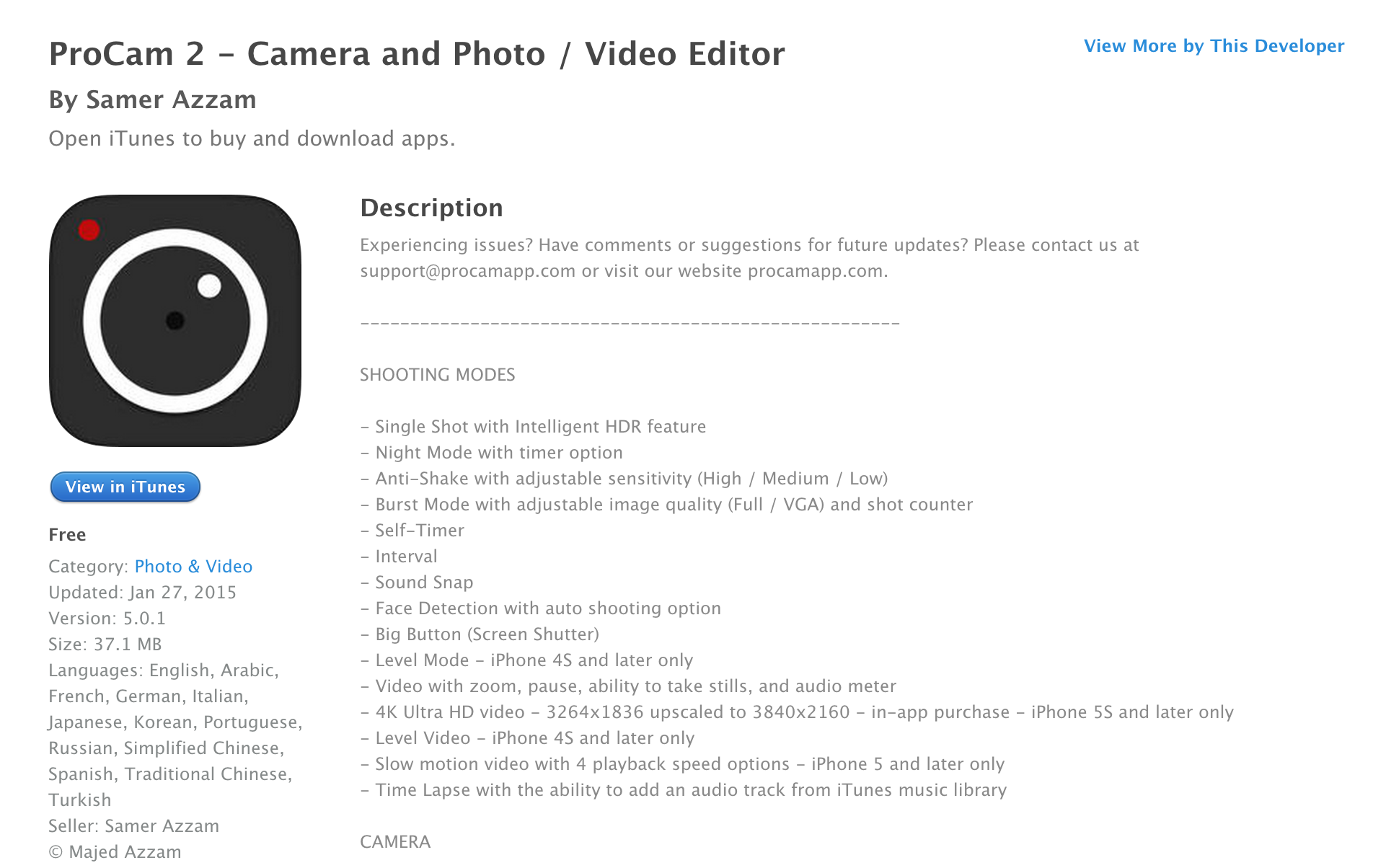 iTunes Free App of the Week: ProCam 2 ($1.99 value)