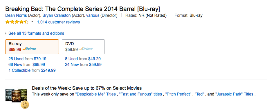 Breaking Bad: The Complete Series on Blu-ray w/ money barrel and other ...
