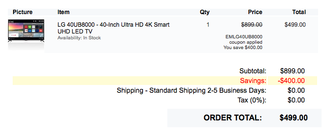 LG 40-inch LED Smart 4K UHDTV $499 shipped (Reg. $899)