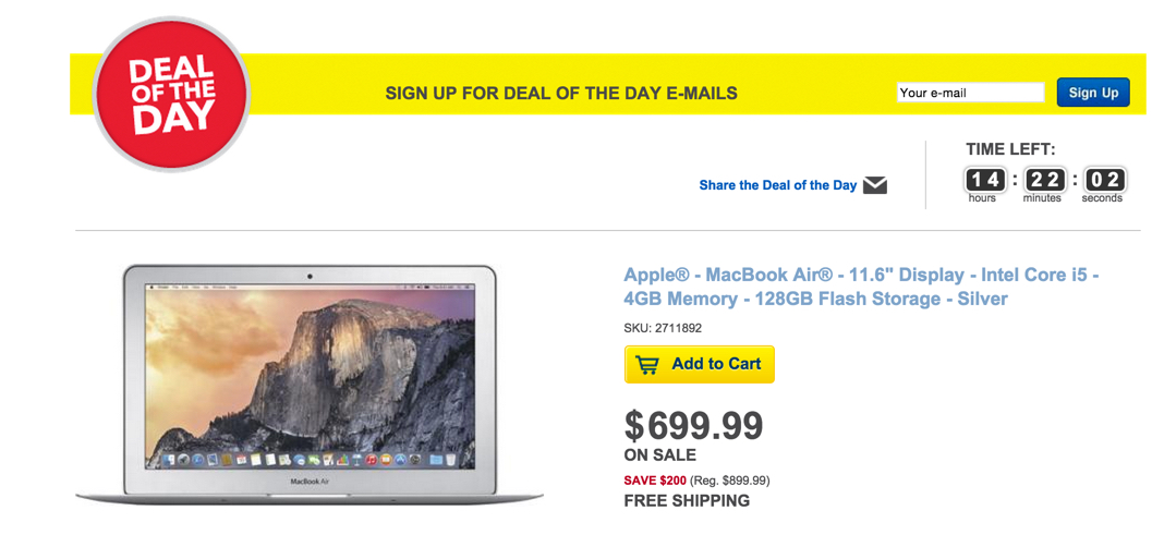 Apple MacBook Air 11.6-inch 1.4GHz/4GB/128GB + Office 365 for $650 w ...