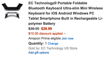EC Technology portable foldable Bluetooth keyboard for iOS & Android $27 Prime shipped (Orig. $70)