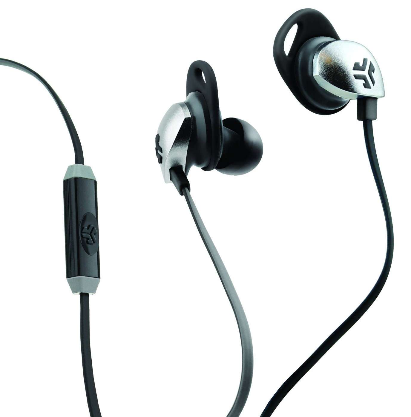 JLab JBuds EPIC in-ear headphones w/ mic & remote in black/silver $27 ...