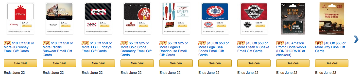 Restaurant and apparel gift cards 20% off: JCPenney, T.G.I. Friday's ...