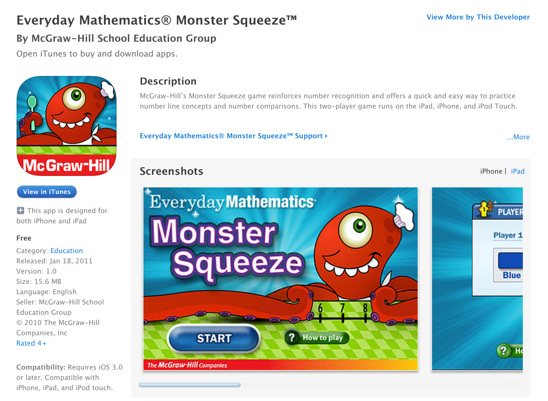 Free McGraw-Hill educational iOS apps for your kids: Monster Squeeze ...