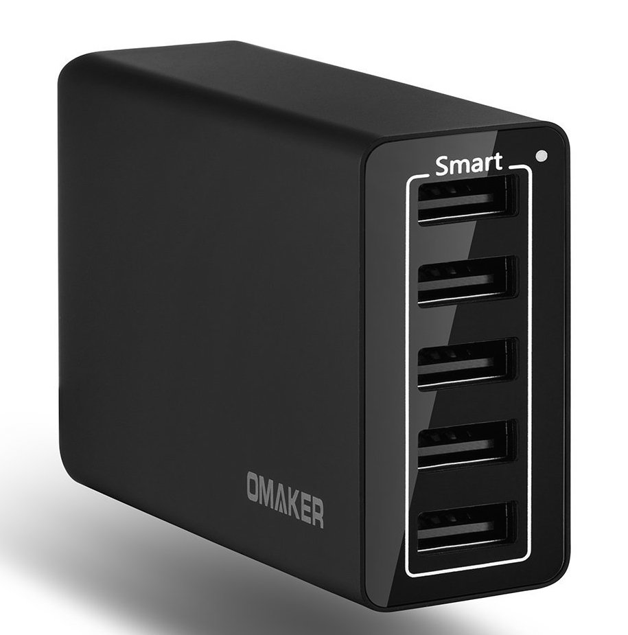 Omaker 5200mAh battery charger with flashlight $8, 5-port USB desktop charger: $17 Prime shipped ...
