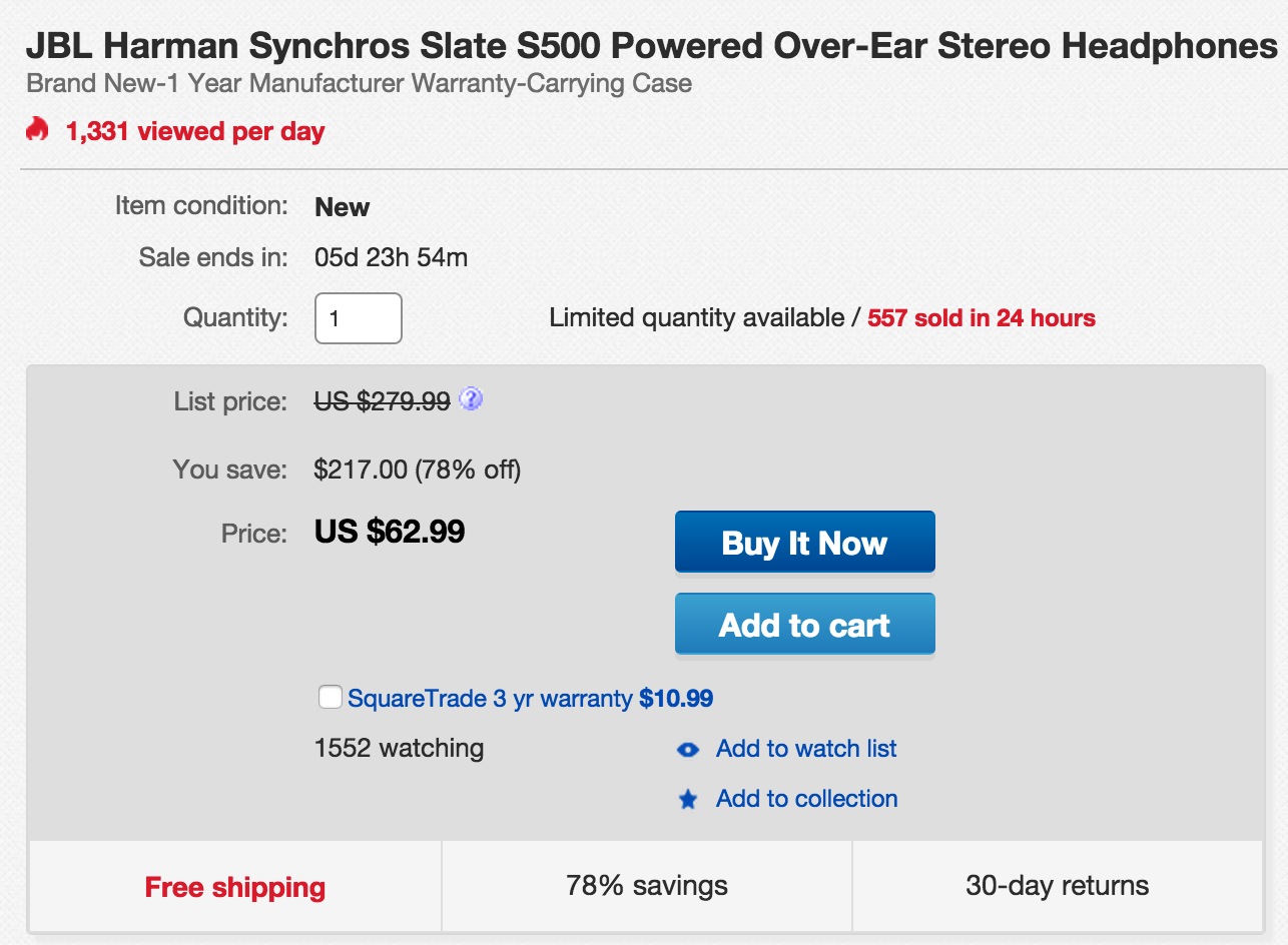 Headphones: Philips over-ears in black $50 (Reg. $70), JBL Synchros ...