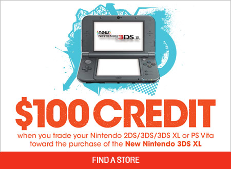 GameStop offers $100 credit towards the New Nintendo 3DS w/ 2DS, 3DS ...