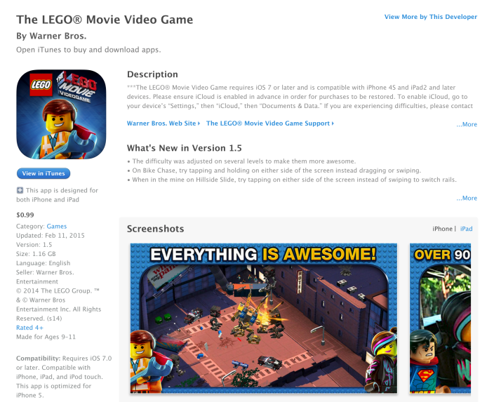 LEGO iOS sale: Movie Video Game hits lowest price ever, Lord of the ...