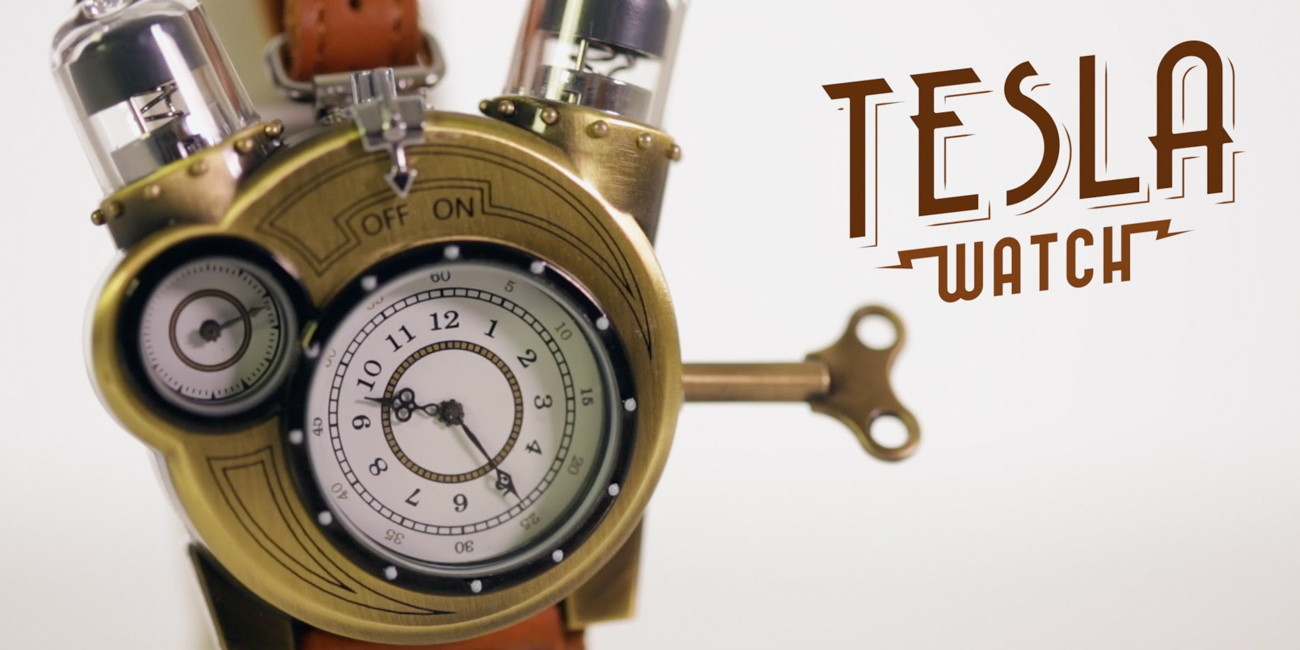 Set the clock back to 1875 with the new Tesla Watch from ThinkGeek