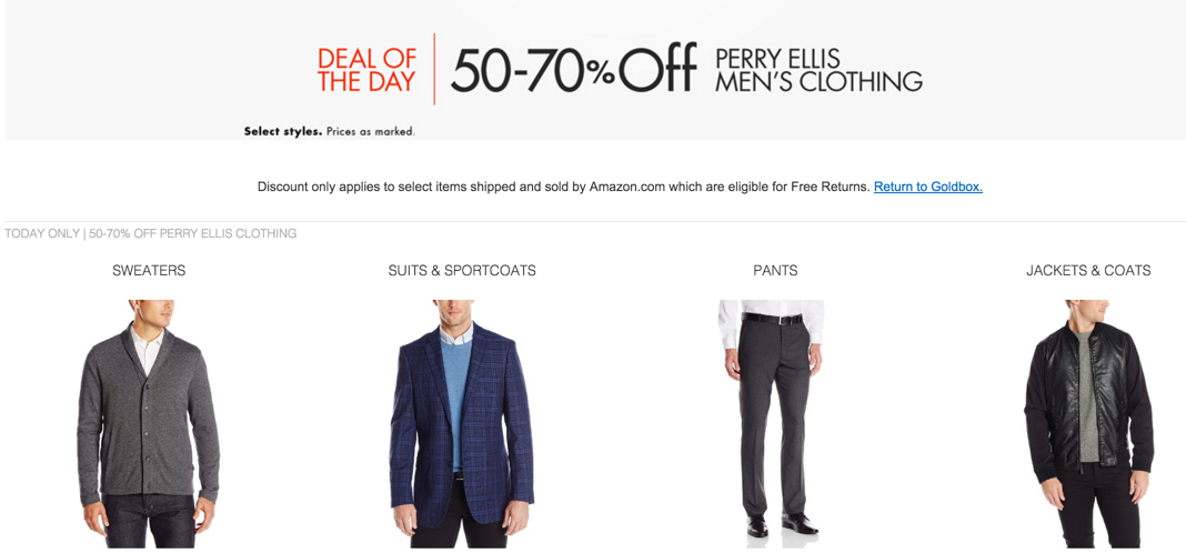 Amazon Gold Box - Perry Ellis Men's Clothing: leather open-bottom ...