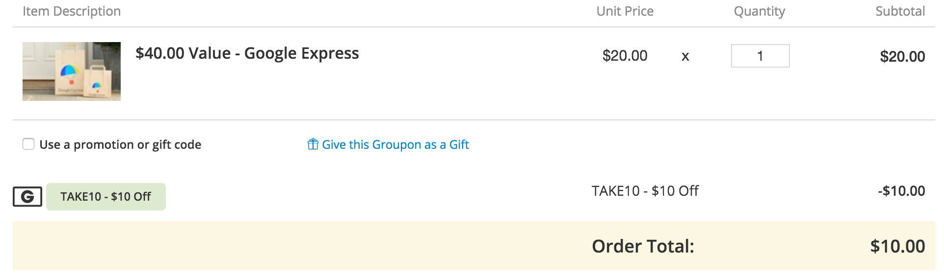 Grab a $40 Google Express voucher for $10 with email delivery (75% savings)