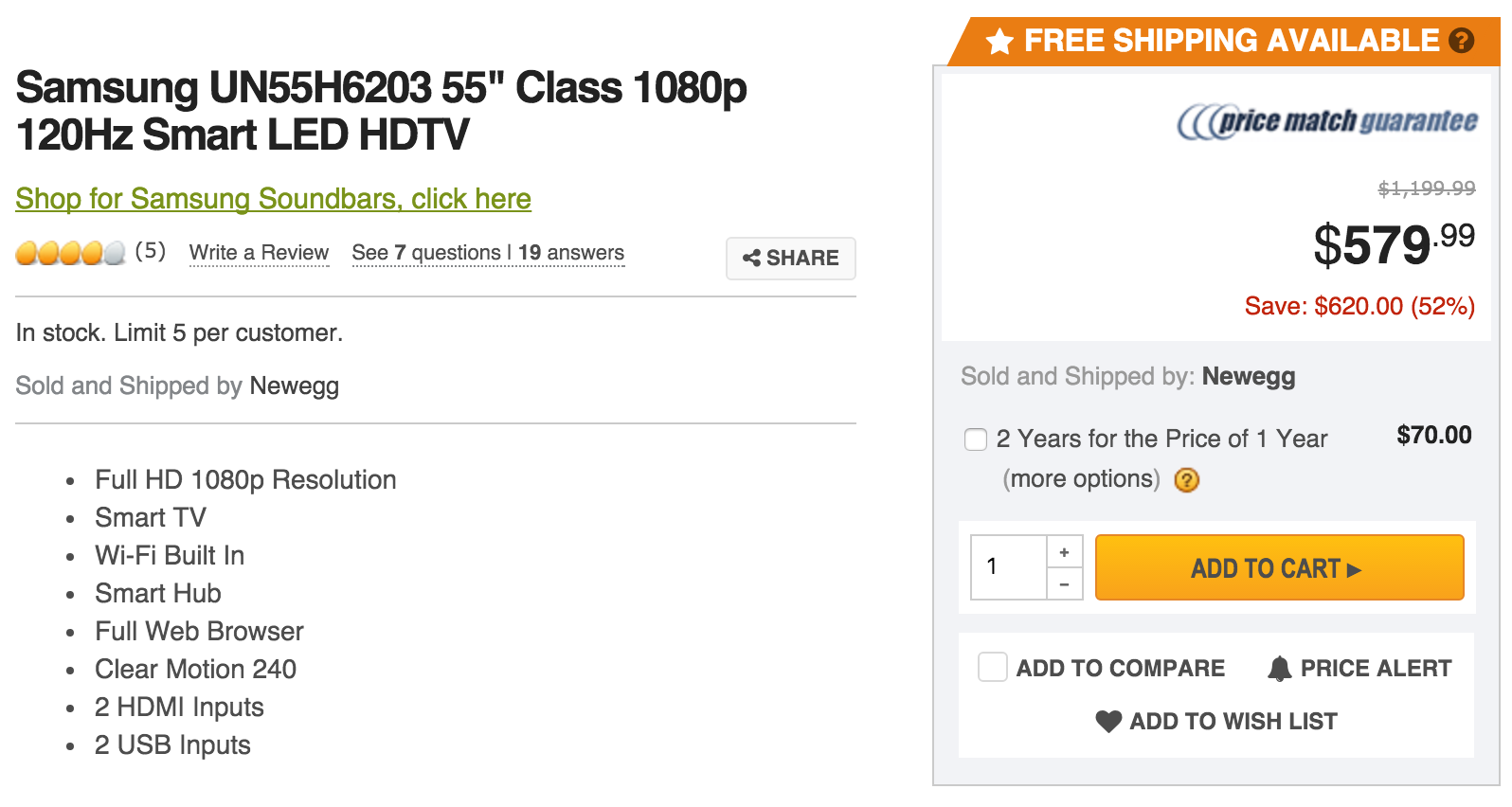 Smart 120Hz 1080p HDTVs: LG 50-inch $450 (Reg. $600+), Samsung 55-inch ...
