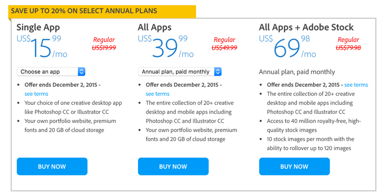 Adobe Creative Cloud packages are 20% off for the next 24-hours only ...