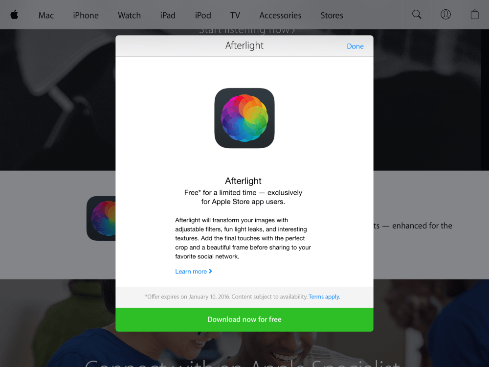Apple's latest freebie is Afterlight image editing app for iPhone and ...