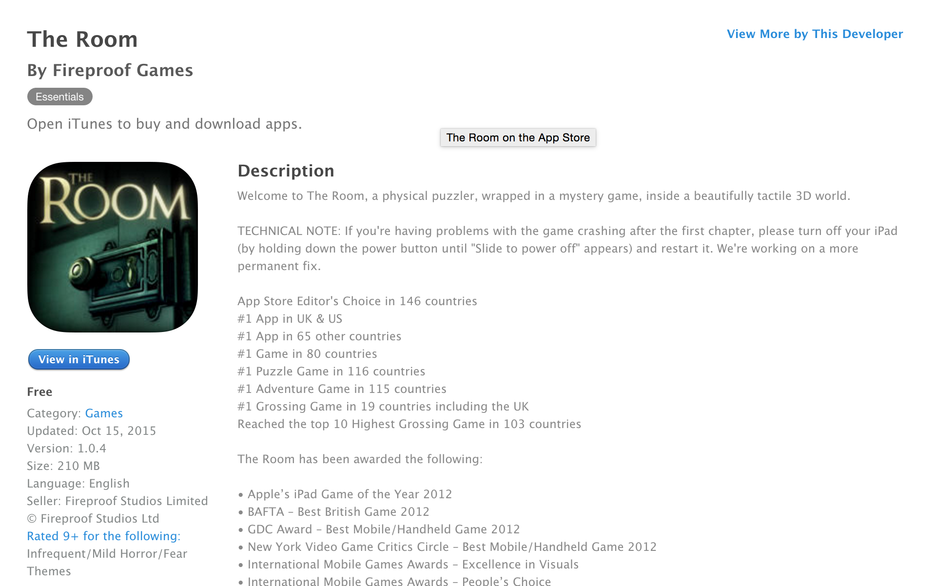 The Room puzzle-mystery game for iOS goes free for the first time in ...