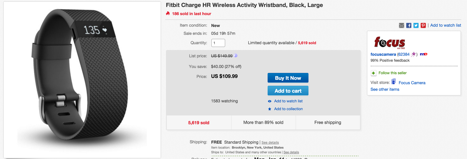 Fitbit Charge Wireless Activity Wristband $90 w/ free shipping (Reg. $130)