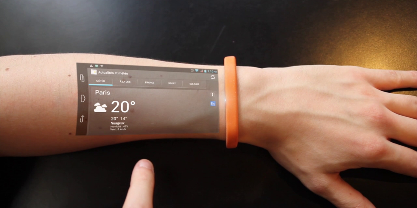 The Cicret Bracelet puts a smartphone display on your arm with full ...