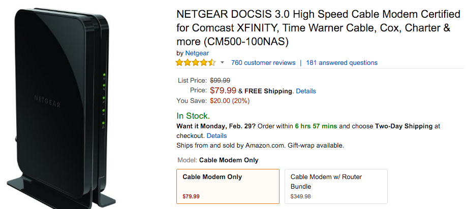 This Netgear DOCSIS 3.0 Cable Modem will pay for itself in just a few ...
