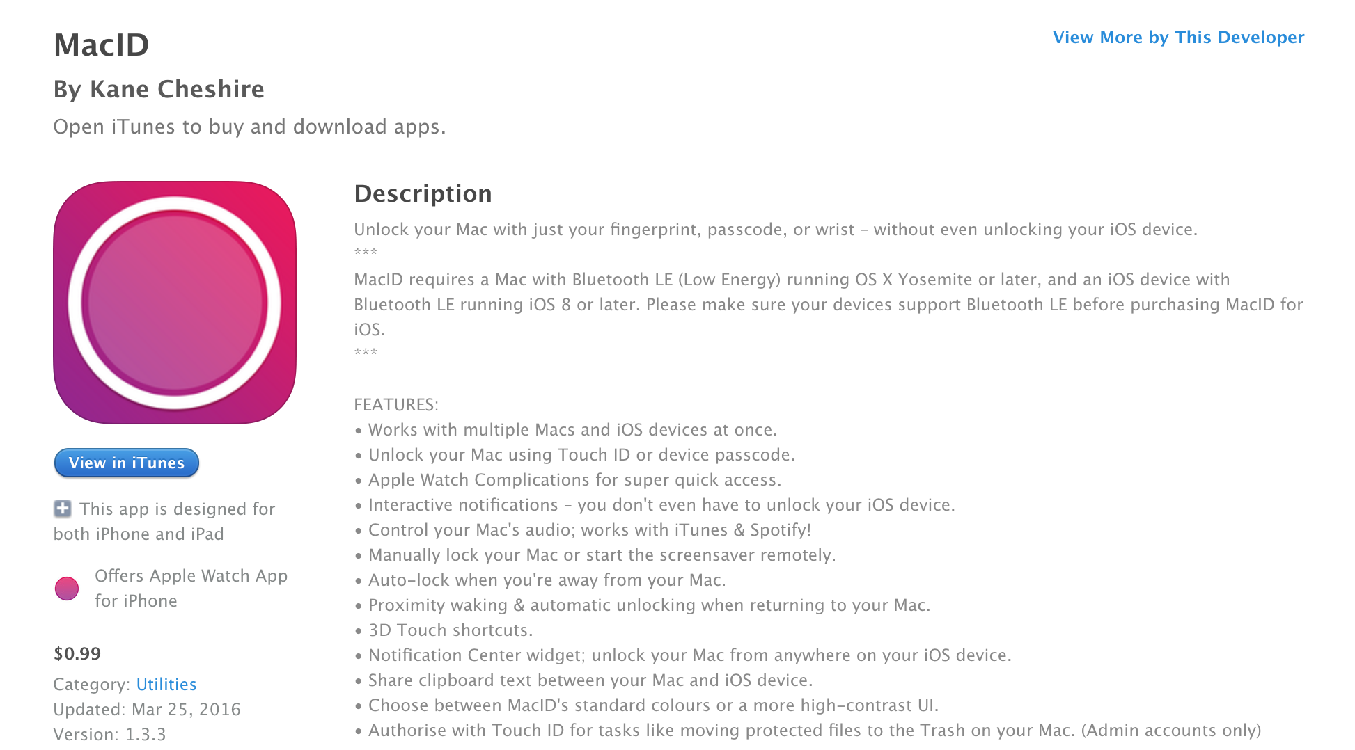 MacID for iOS: Unlock your Mac with your iPhone/Apple Watch for $1 (Reg ...