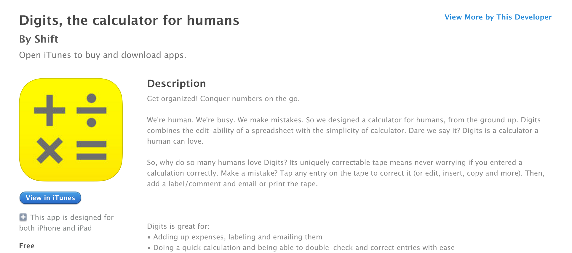 Digits, the calculator for humans on iOS is now available for free (Reg ...
