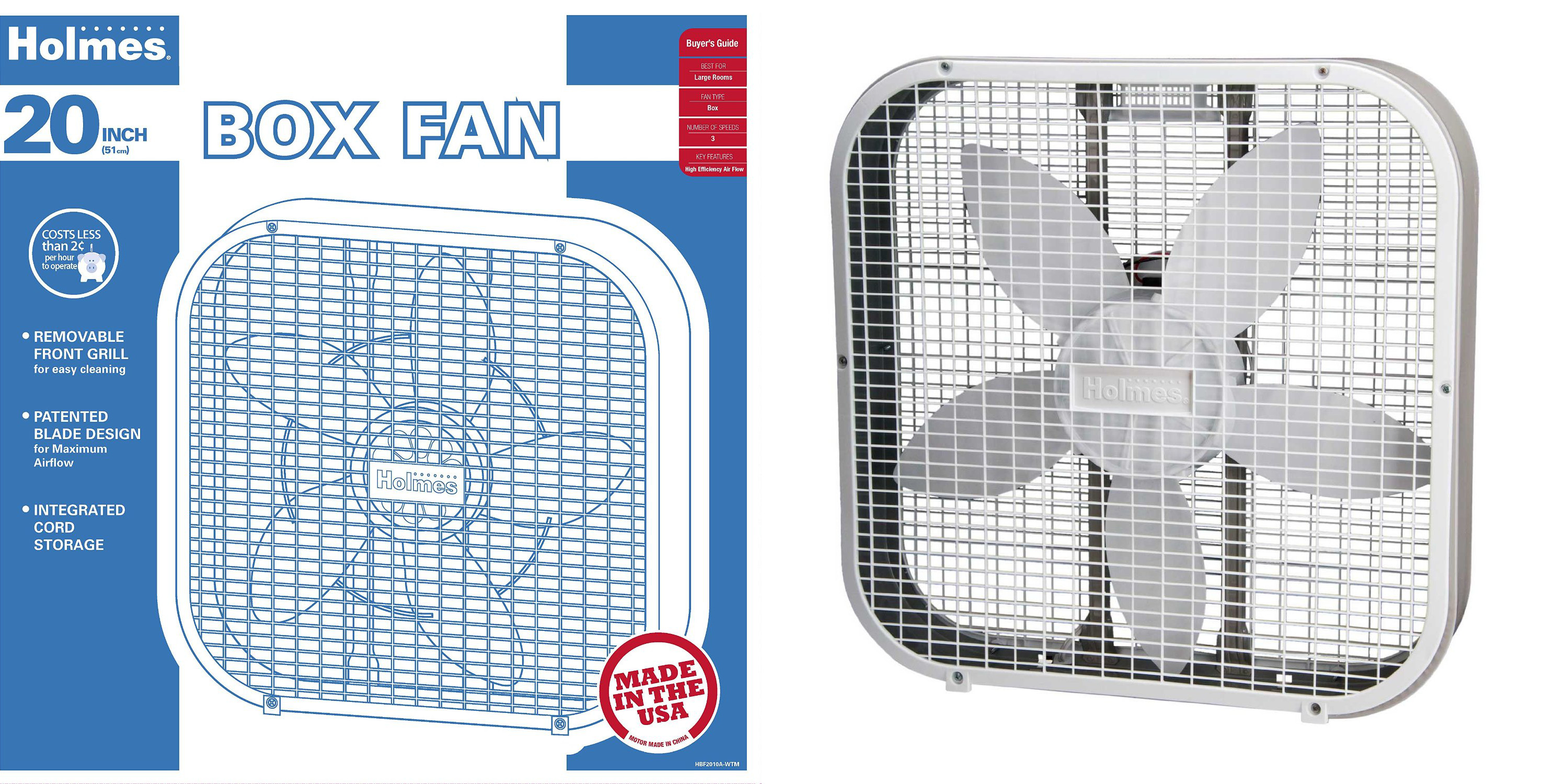 Holmes 20-inch box fan in white from $13 with in-store pickup (Reg. $20 ...