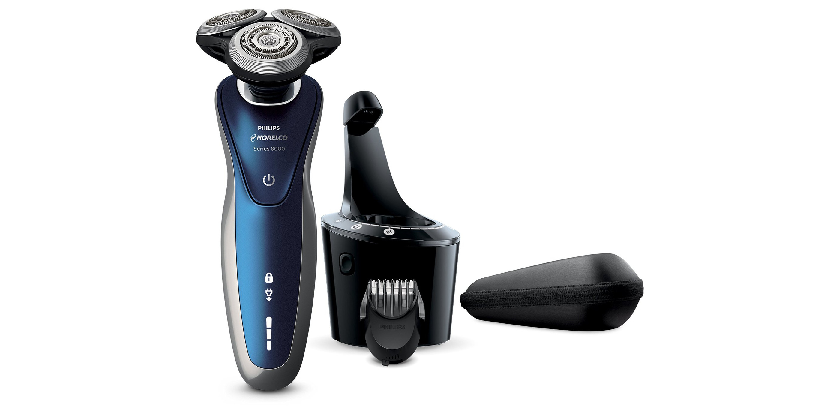 Philips Norelco Electric Wet/Dry Shaver w/ cleaning & charging system ...