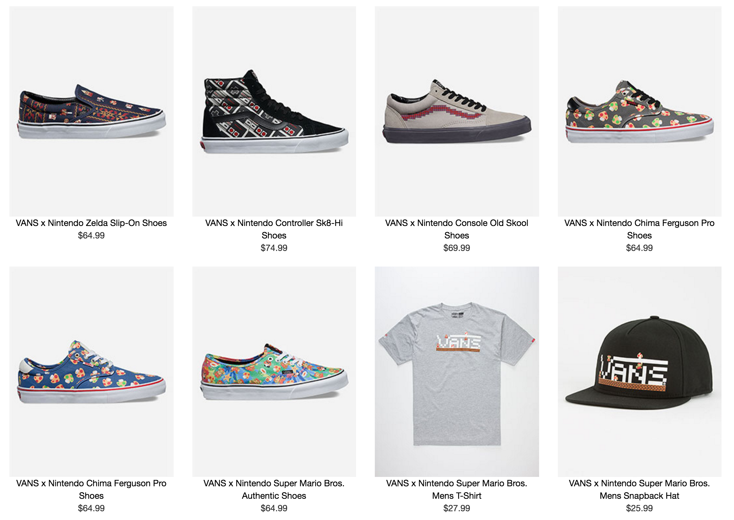 The amazing Vans X Nintendo apparel/footwear line is now available at ...