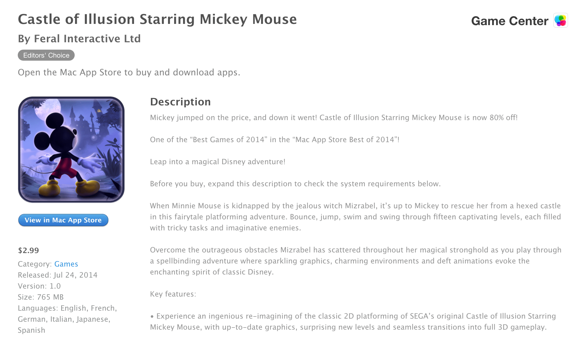 The colorful Mickey Mouse platformer Castle of Illusion is now at its ...