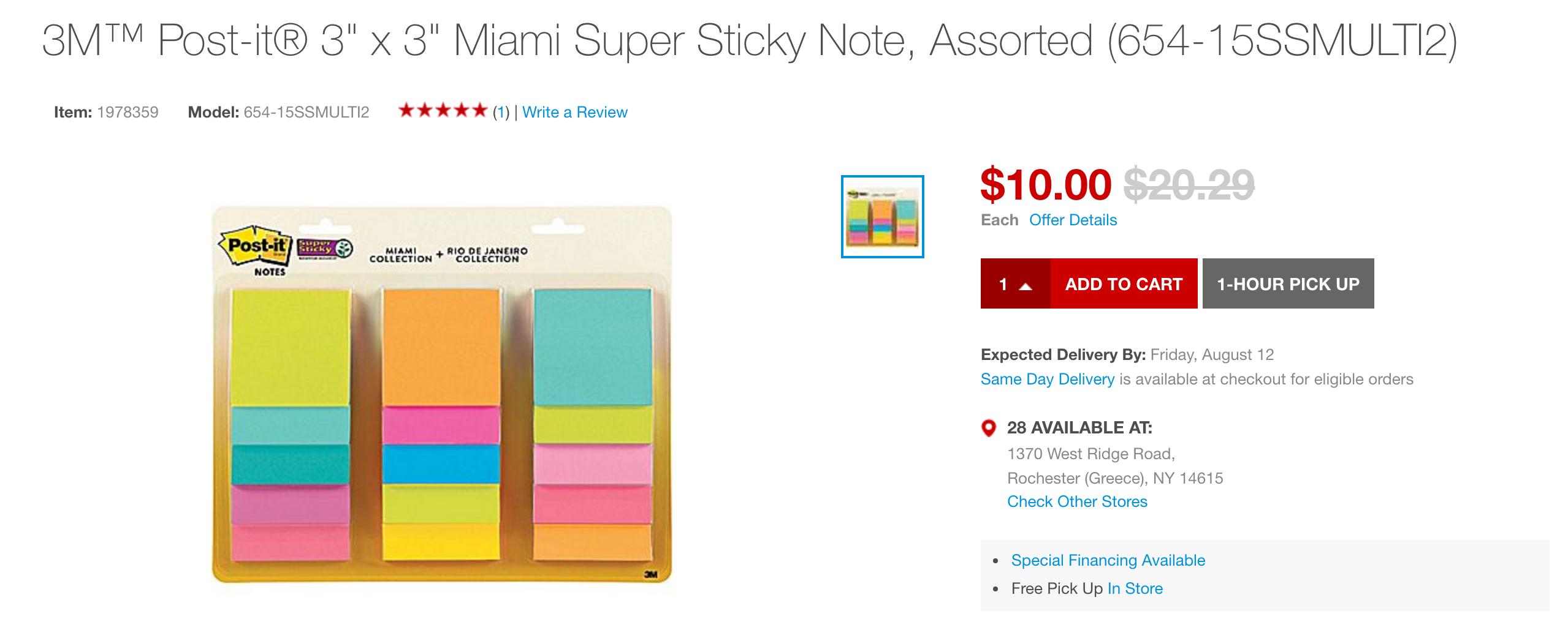 Back-to-School/Office Supplies: 15-Pack of multi-colored Post-it Notes ...