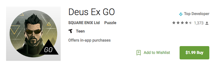Deus Ex Go gets its very first drop on iOS/Android: $2 (Reg. $5)