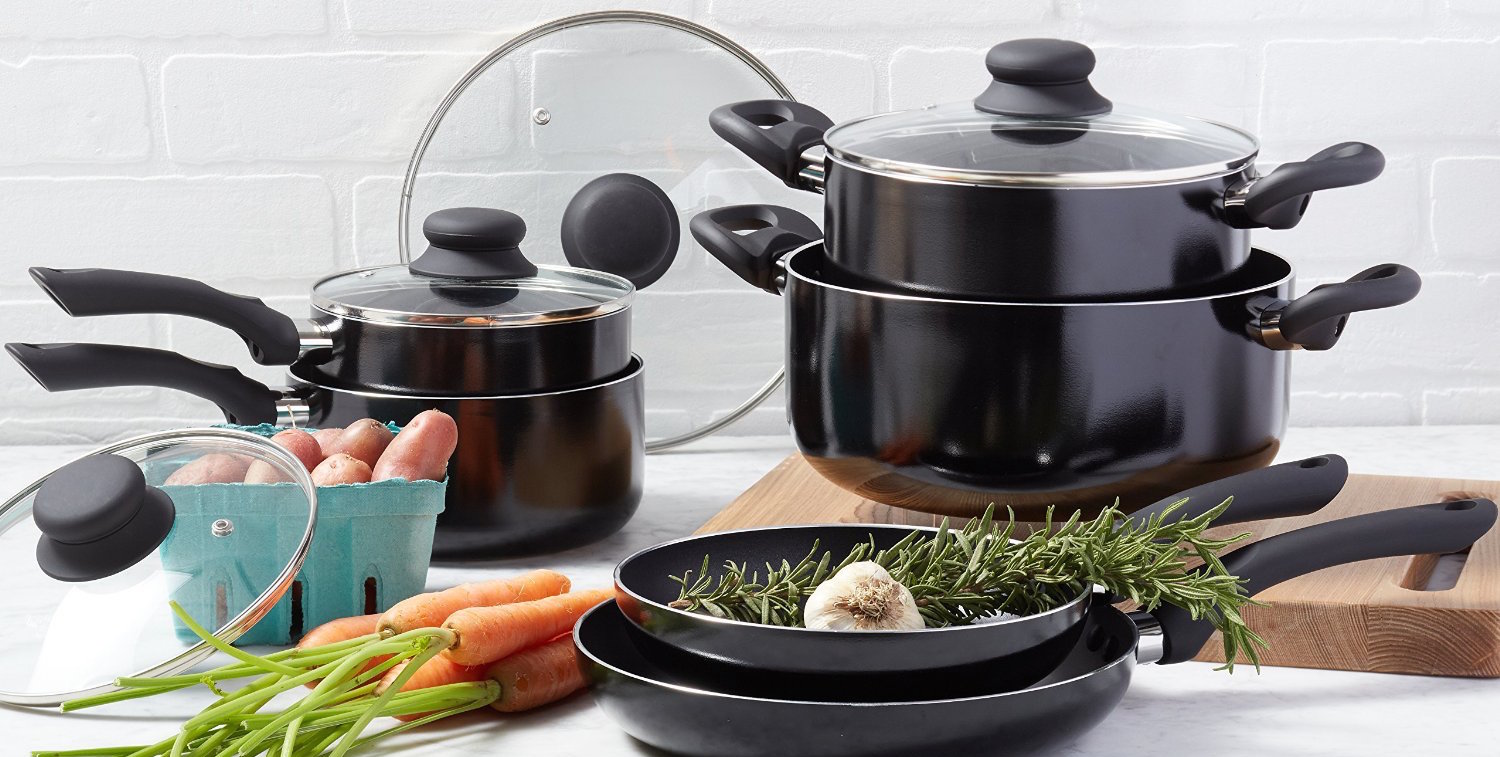 This best-selling AmazonBasics 10-piece cookware set is now at its all ...