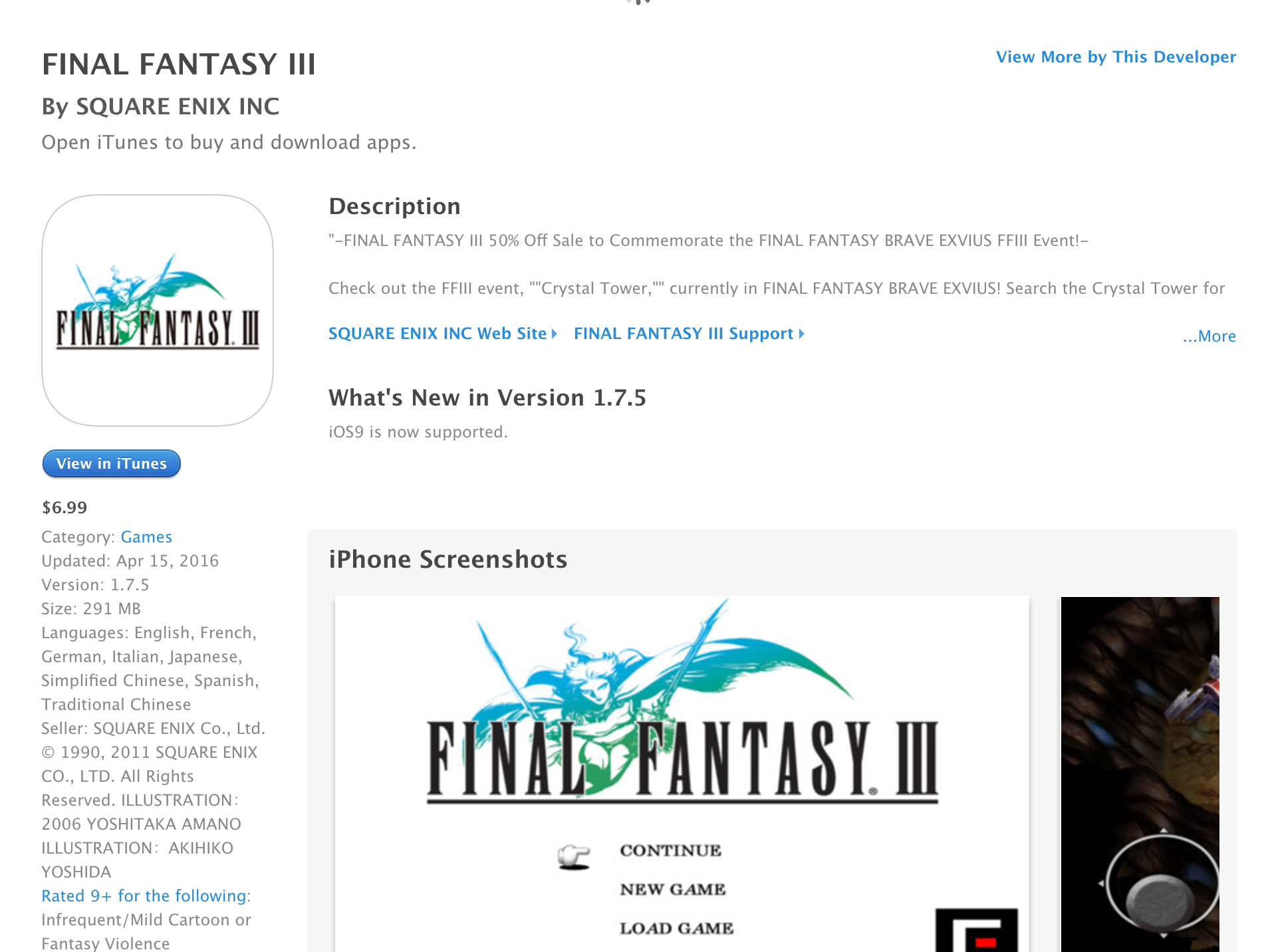 Final Fantasy III for iOS now matching its all-time low: iPhone $7 ...