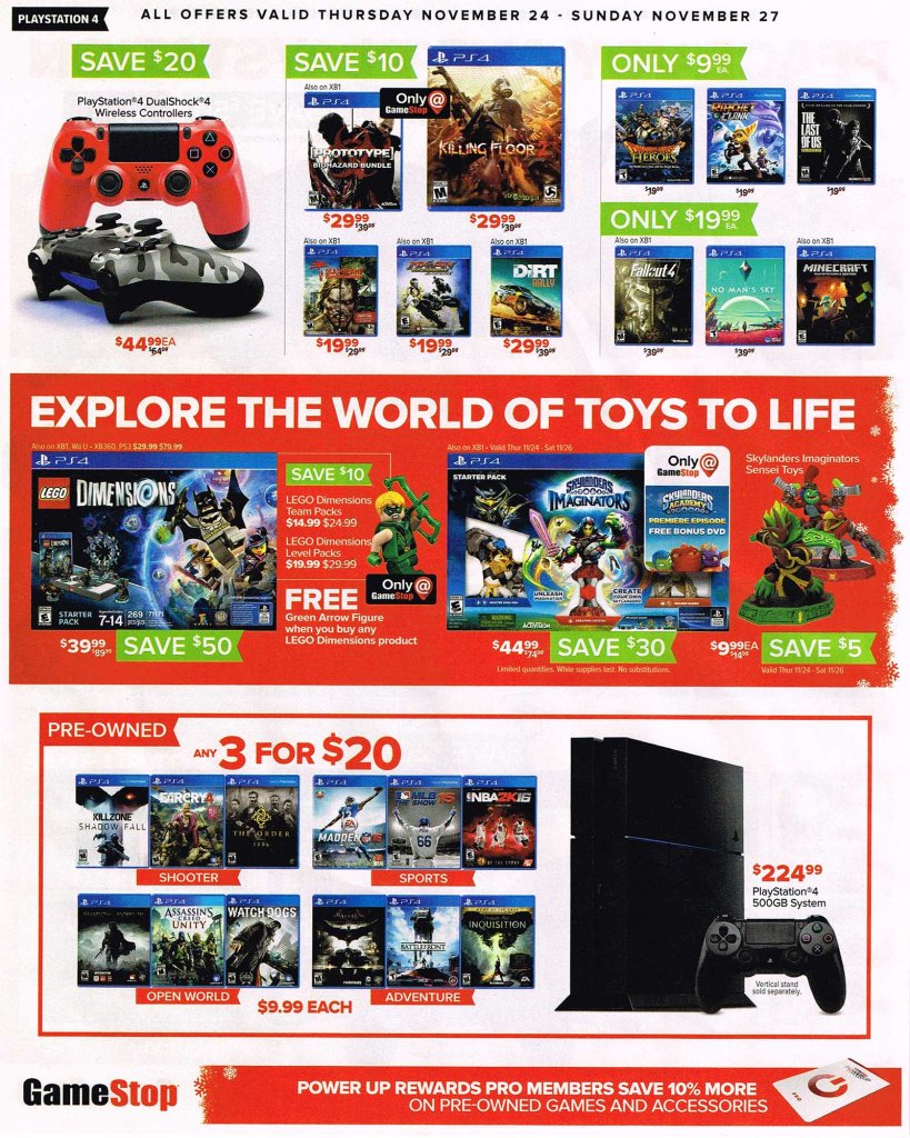 GameStop Black Friday 2016 Ad: PS4 bundle + extra game $250, Deus Ex ...
